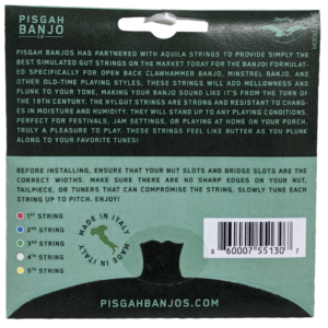 Pisgah-Aquila Nylgut Frailing Banjo Strings